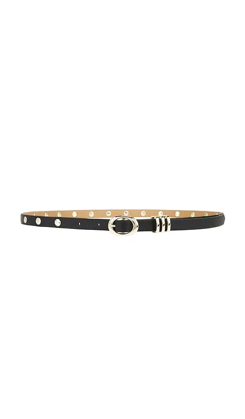 Ettika Classic Studded Skinny Belt - Carbon Black