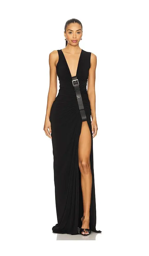 SID NEIGUM Gathered Belted Dress