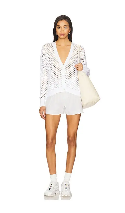 Autumn Cashmere Solid Mesh Cardigan