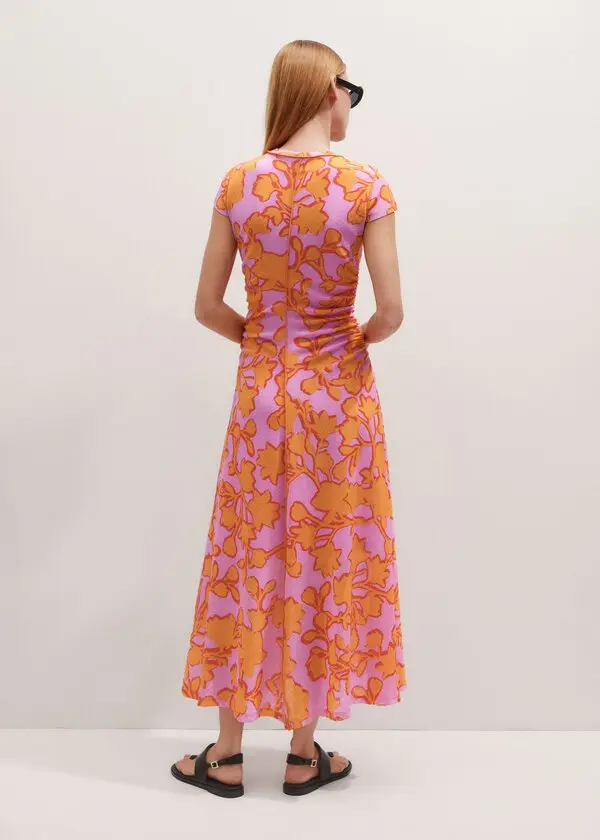 ME+EM Shadow Paradise Print Ruched Maxi Dress
