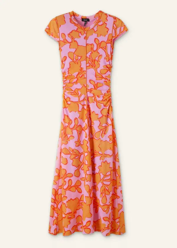 ME+EM Shadow Paradise Print Ruched Maxi Dress