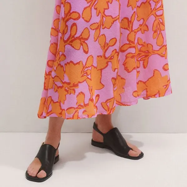 ME+EM Shadow Paradise Print Ruched Maxi Dress