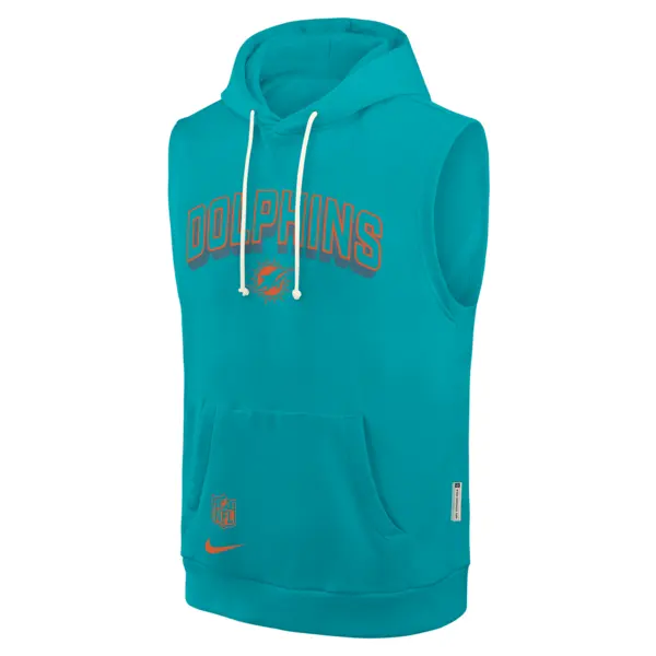 Nike Miami Dolphins Sideline Dri-fit Nfl Sleeveless Pullover Hoodie