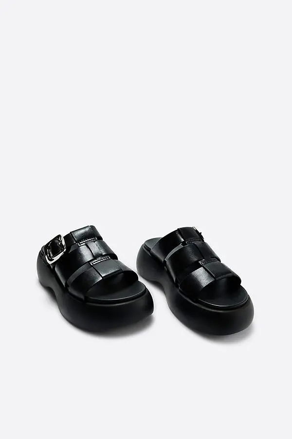 Intentionally Blank Nell Platform Slide Sandals - Black