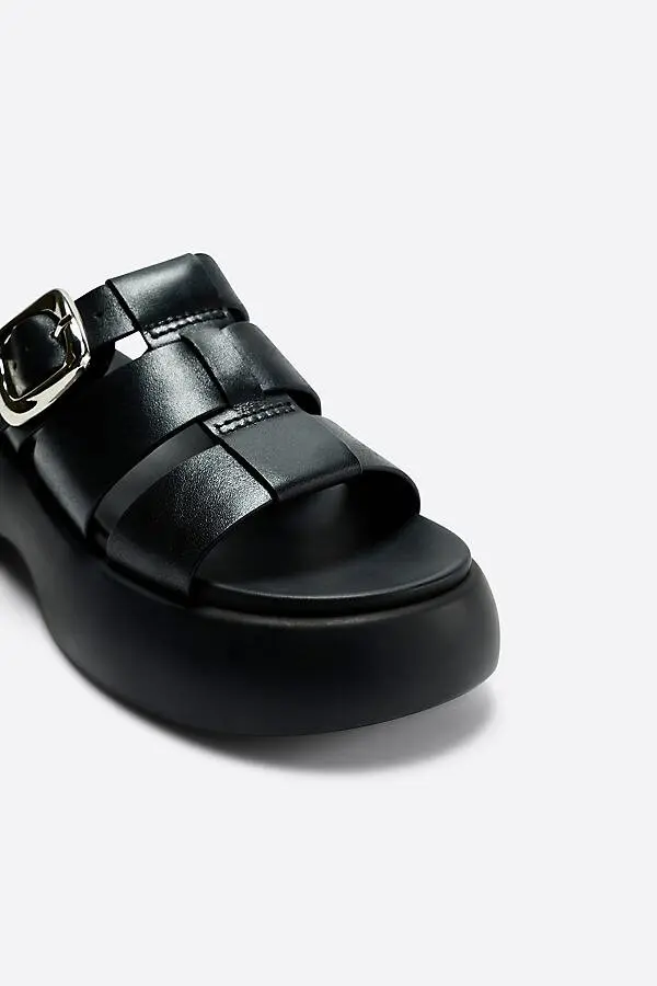 Intentionally Blank Nell Platform Slide Sandals - Black