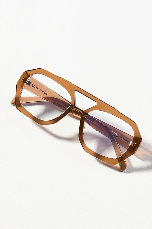 FIFTH & NINTH Geo Aviator Sutton Blue Light Glasses