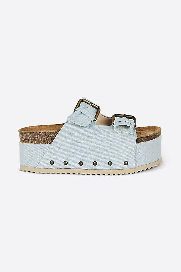 Intentionally Blank Cooper-2 Platform Slide Sandals - Light Blue