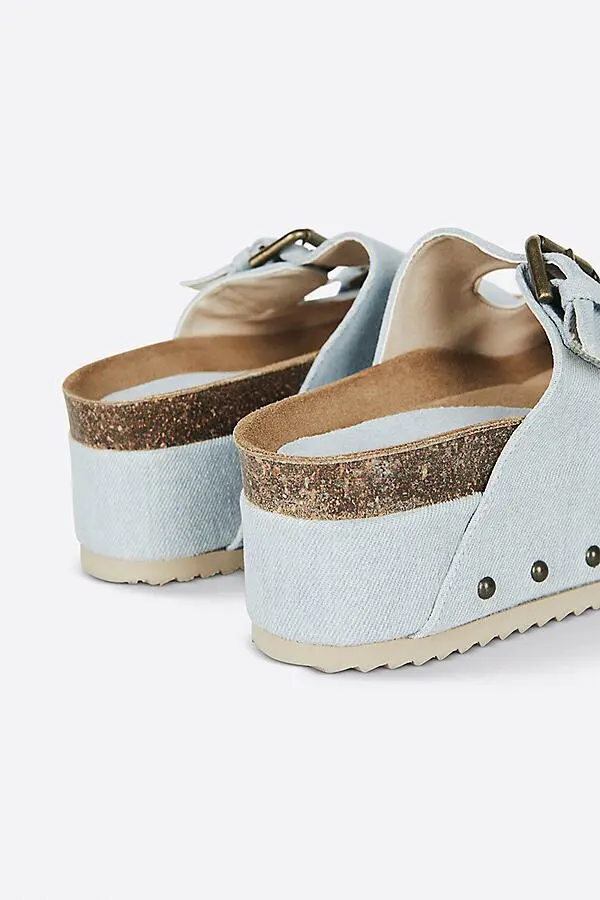 Intentionally Blank Cooper-2 Platform Slide Sandals - Light Blue