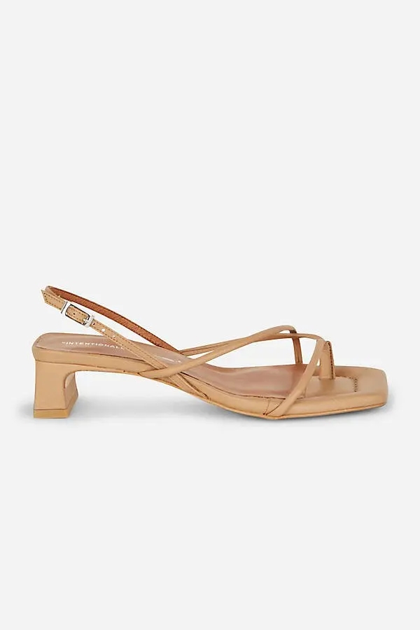 Intentionally Blank Fifi Slingback Block Heels - Tan