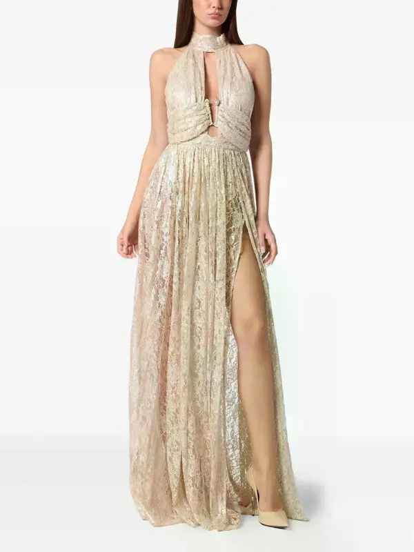 Philipp Plein Lace Piercing Maxi Dress