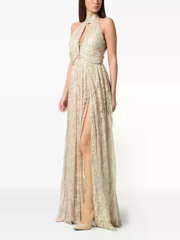 Philipp Plein Lace Piercing Maxi Dress