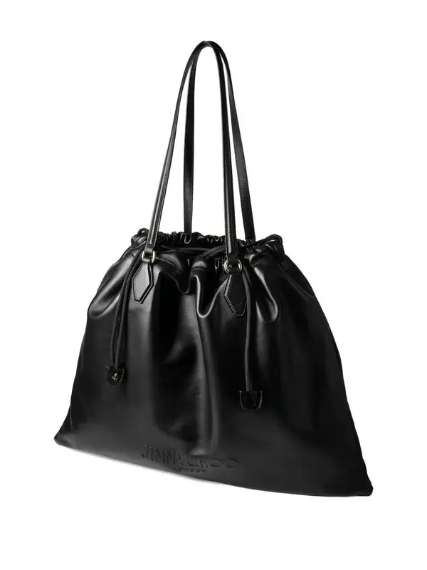 JIMMY CHOO Large Drawstring Tote Bag - Black
