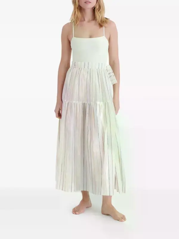 ERES Brillante Striped Tiered Maxi Skirt - White