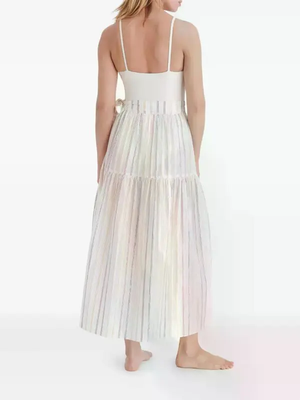 ERES Brillante Striped Tiered Maxi Skirt - White