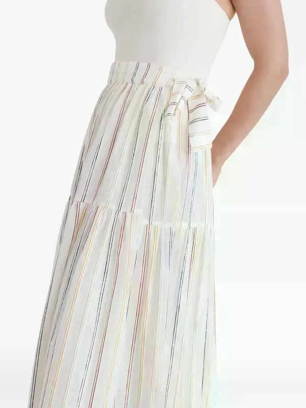 ERES Brillante Striped Tiered Maxi Skirt - White