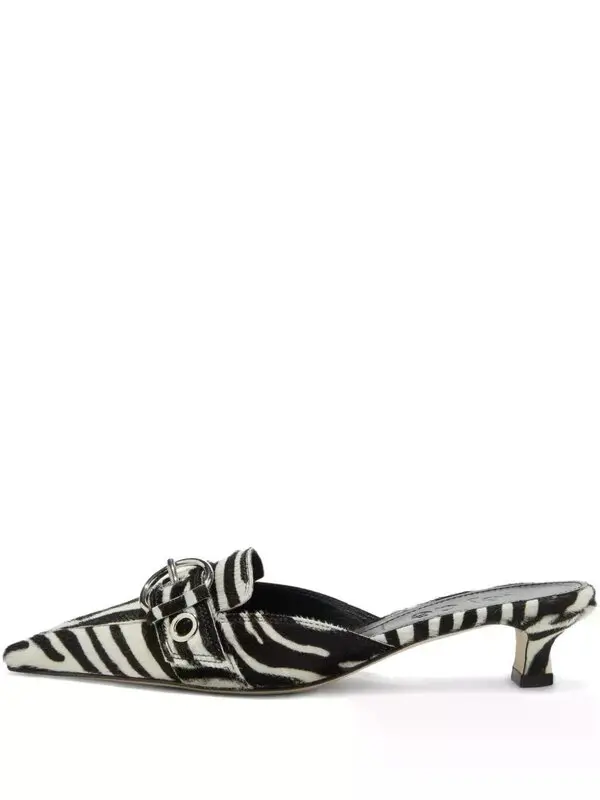 AeydĒ 35mm Danielle Zebra-print Mules - Black
