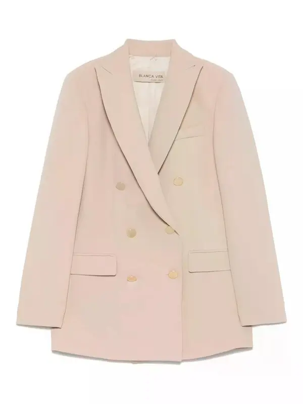 BLANCA VITA Double-breasted Blazer - Neutrals