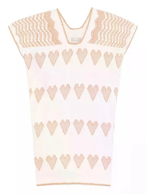 PIPPA HOLT Heart-pattern Mini Dress - Neutrals