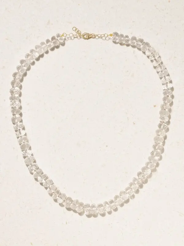 Jia Jia Gold And Quartz Disc Necklace - White