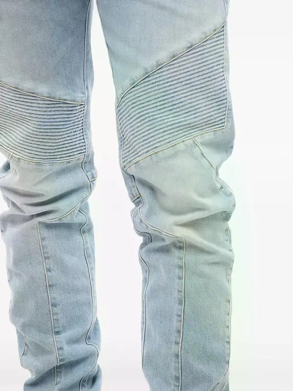 Balmain Tapered Biker Jeans - Blue