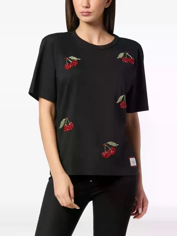 Philipp Plein Cherry-print T-shirt - Black