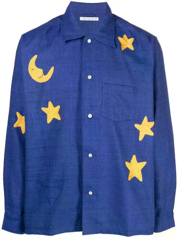 SKY HIGH FARM WORKWEAR Botticelli Star-patch Shirt - Blue
