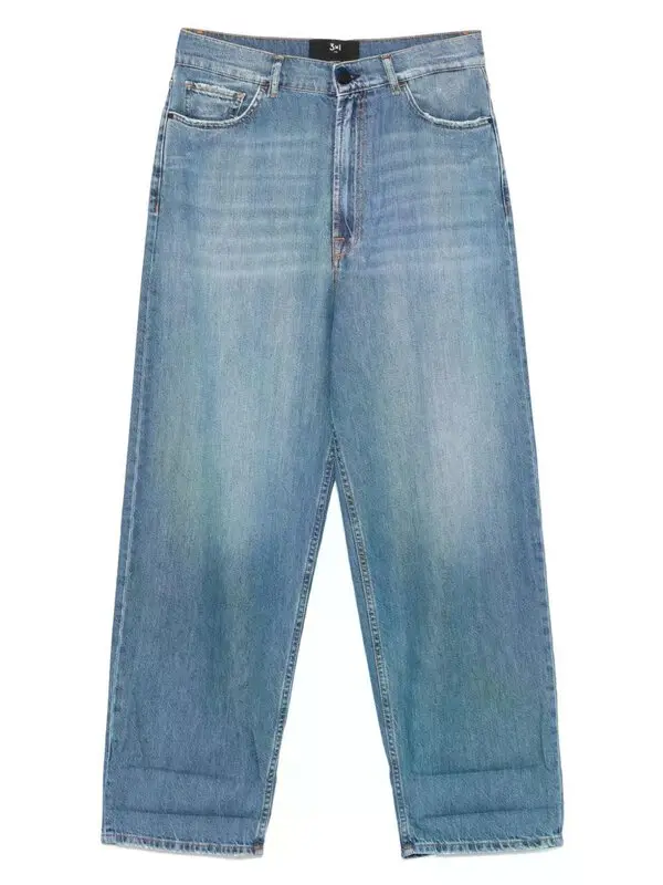 3x1 Button-fastening Straight Leg Jeans