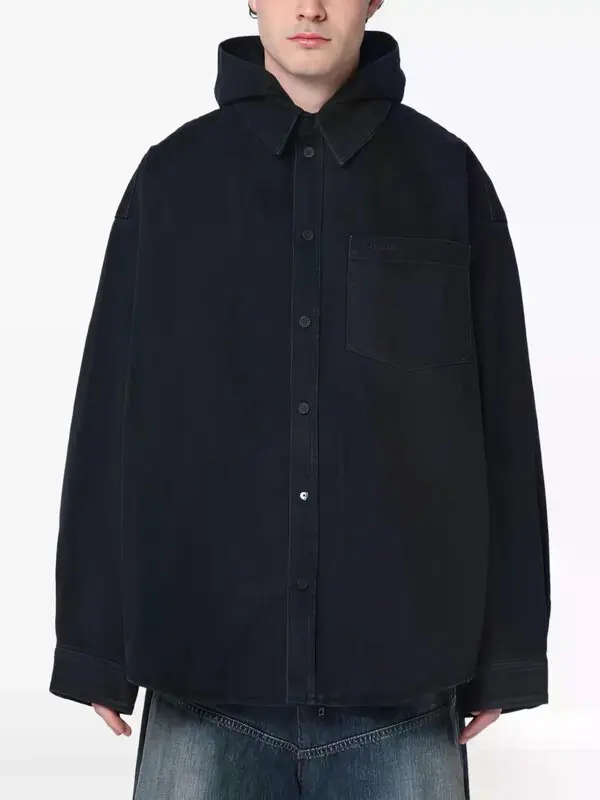 Balenciaga Buttoned Hooded Jacket