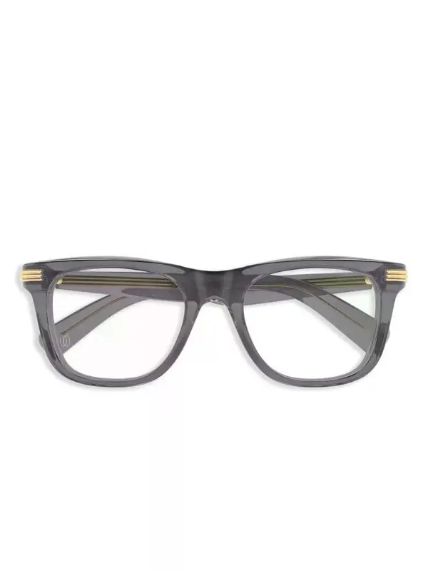 CARTIER Transparent-frame Rectangle Glasses - Grey