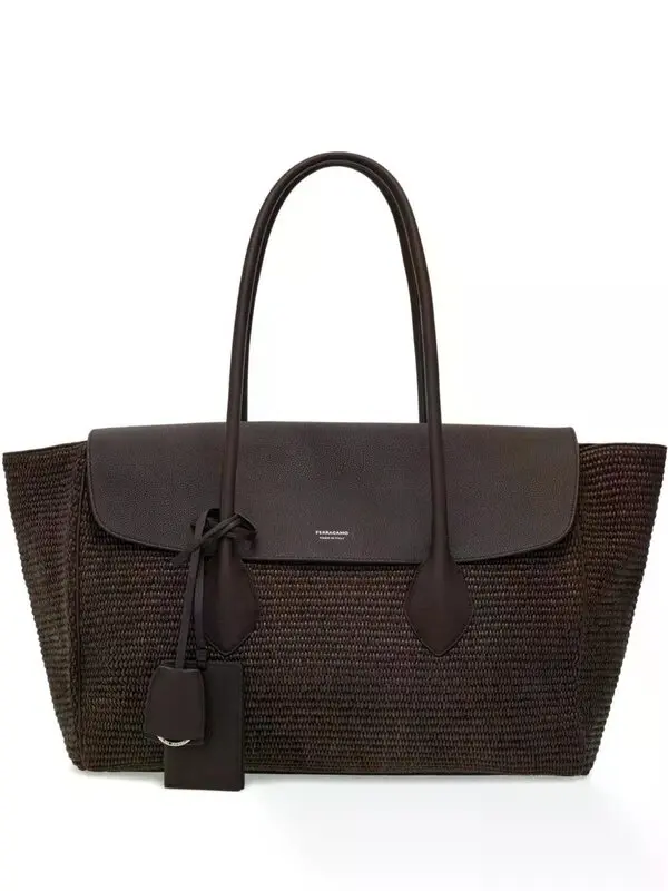FERRAGAMO Large East-west Tote Bag - Brown