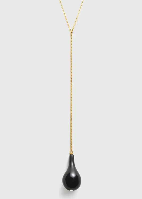 TOTEME Large Onyx Drop Y Necklace - Black