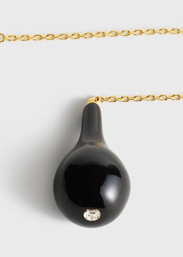 TOTEME Large Onyx Drop Y Necklace - Black