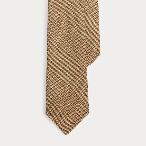 Ralph Lauren Glen Plaid Linen-blend Neck Tie - Brown