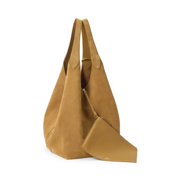 Ralph Lauren Polo Play Suede Large Tote - Caramel
