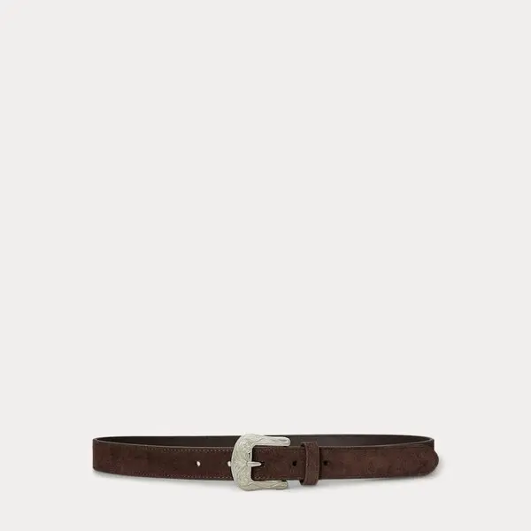 Ralph Lauren Tooled-buckle Leather Belt - Dark Hickory