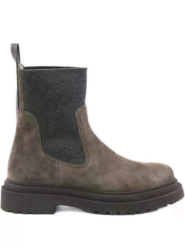 Brunello Cucinelli Suede Chelsea Boots - Brown