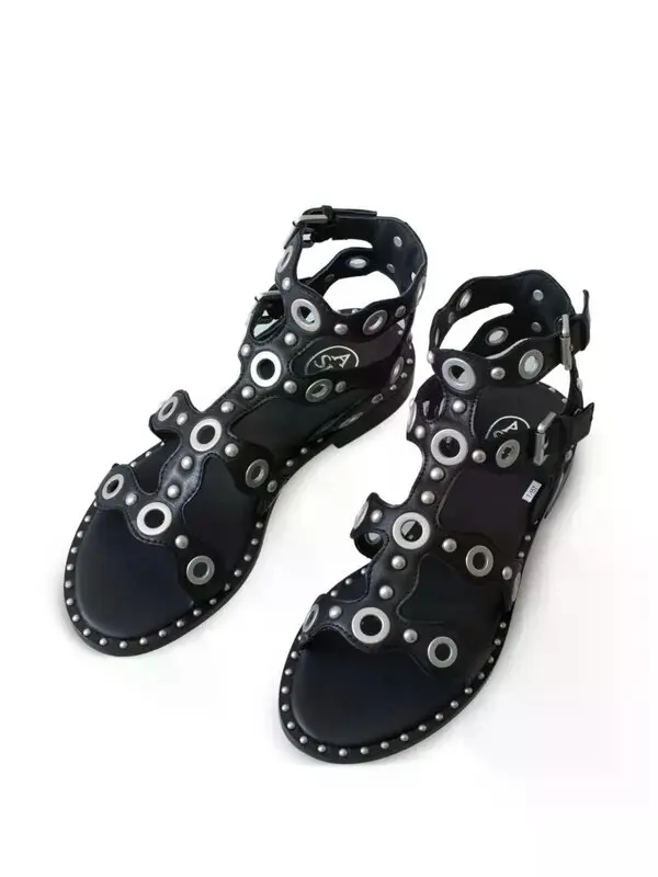 Ash Double-buckle Flat Sandals