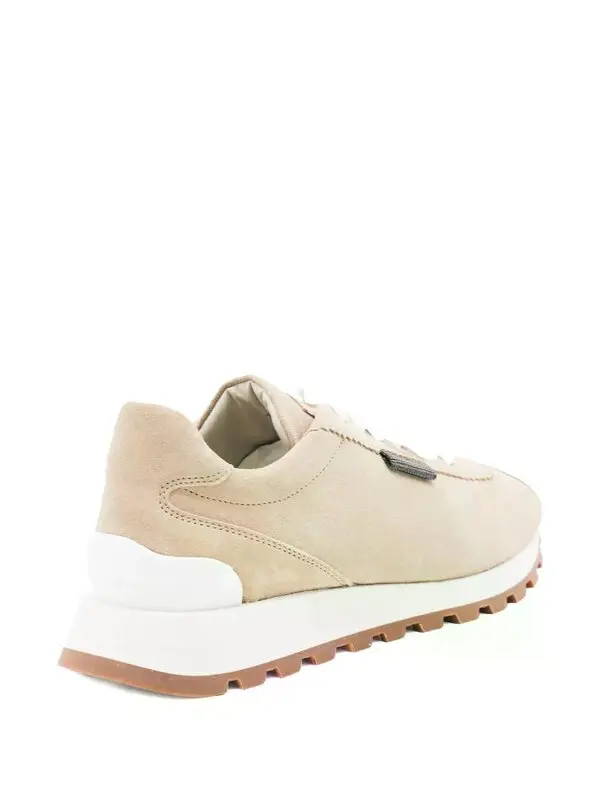Brunello Cucinelli Monile Detail Suede Sneakers - Neutrals