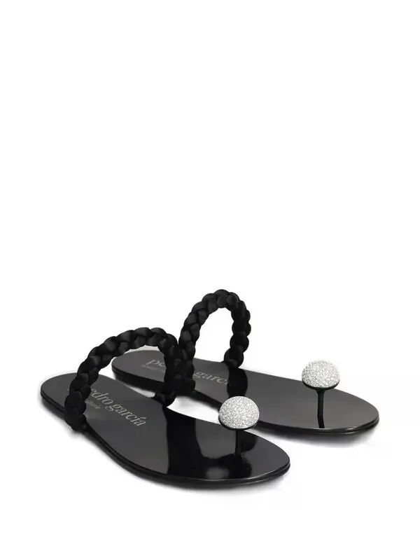 PEDRO GARCIA Pipa Flat Sandals - Black