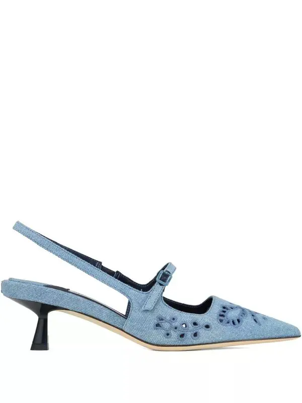 JIMMY CHOO Didi Embroidered Slingback Pumps - Blue
