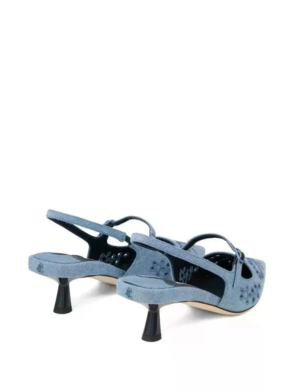 JIMMY CHOO Didi Embroidered Slingback Pumps - Blue