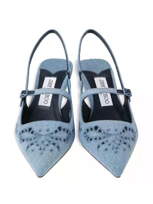 JIMMY CHOO Didi Embroidered Slingback Pumps - Blue