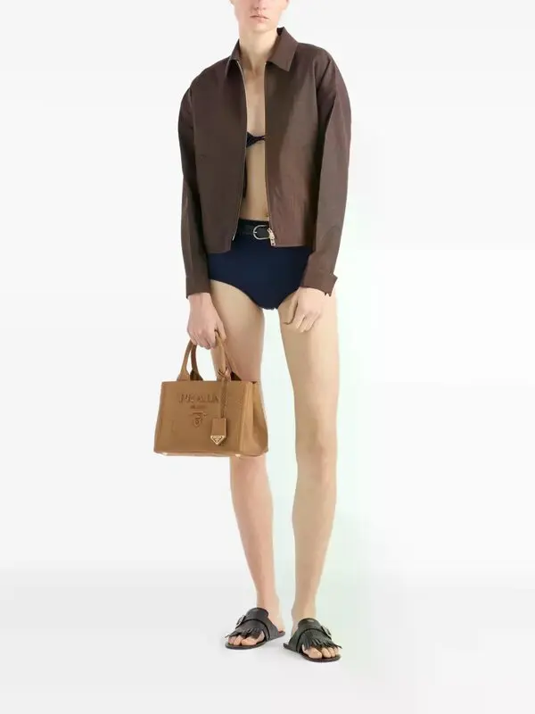 Prada Small Jardinière Tote Bag - Brown