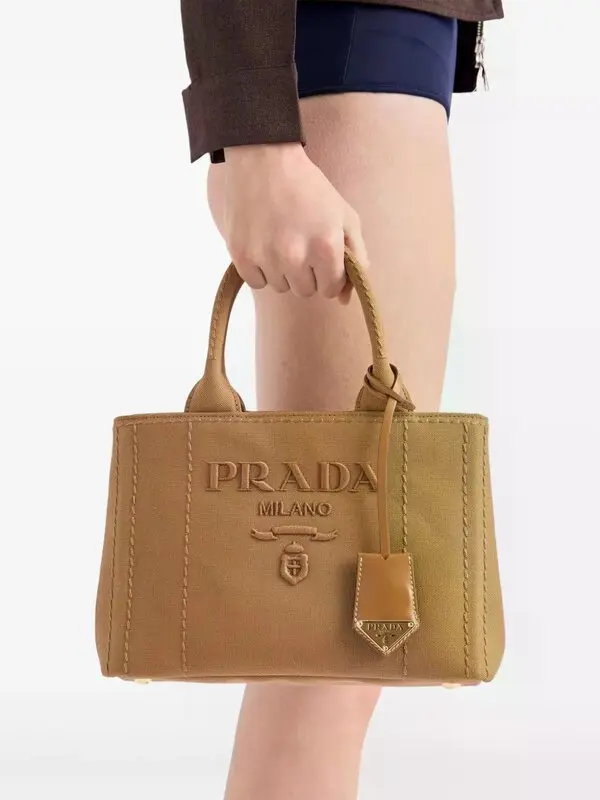 Prada Small Jardinière Tote Bag - Brown