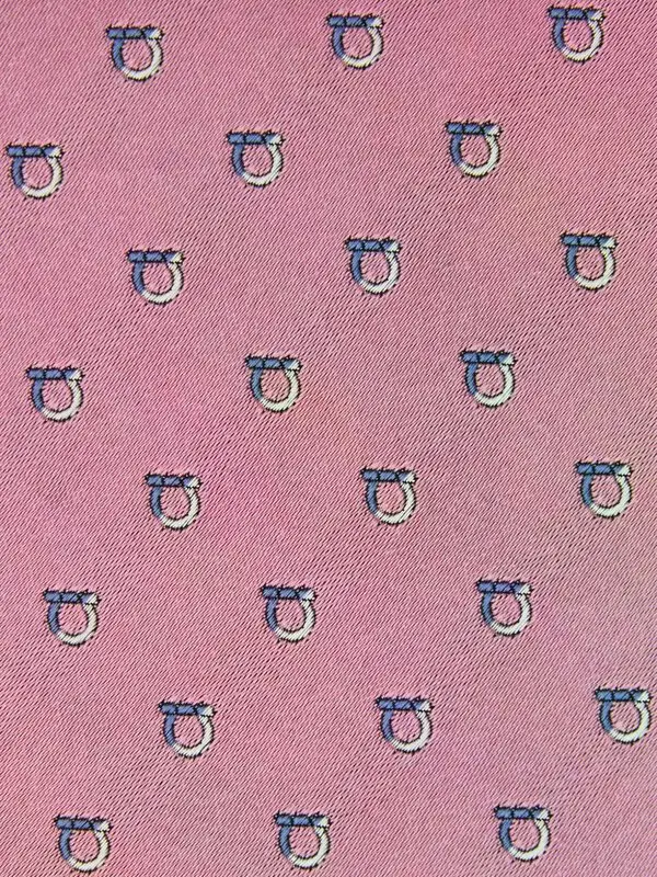 FERRAGAMO Gancini Silk Neck Tie - Pink