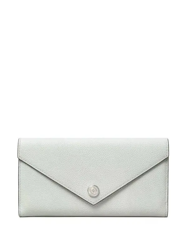 Tory Burch Pebbled-leather Envelope Wallet - Grey