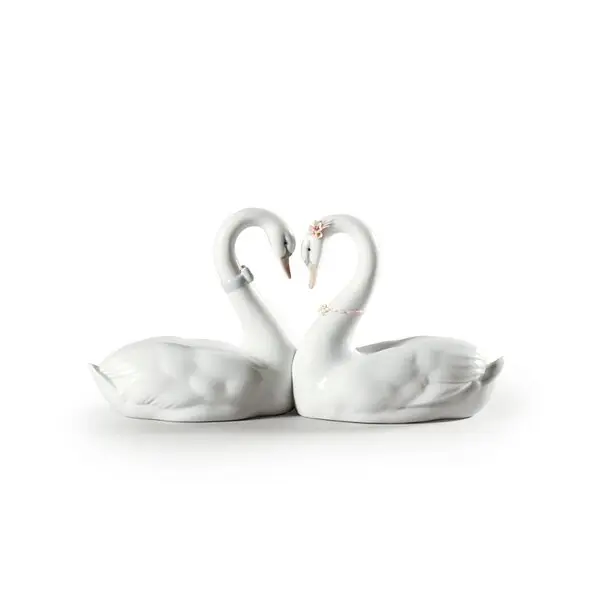 LLADRO Endless Love Swan Sculpture - Multi