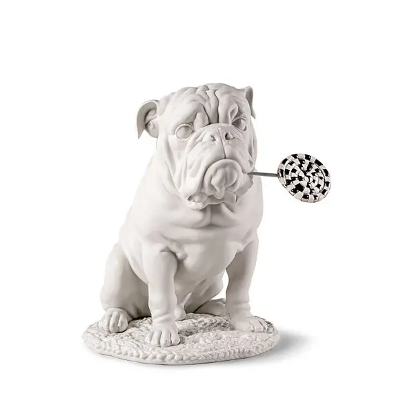LLADRO Bulldog With Lollipop Sculpture - White