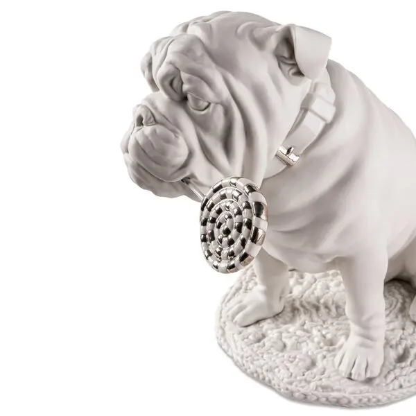 LLADRO Bulldog With Lollipop Sculpture