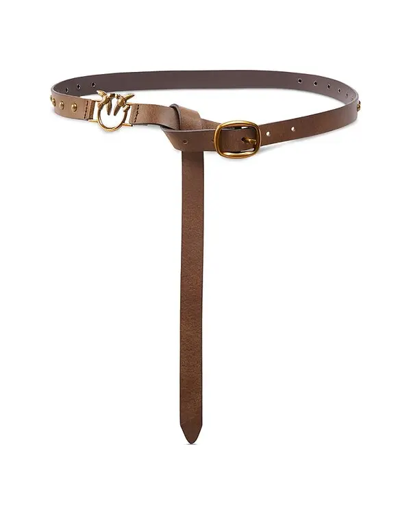 Pinko Dita H2 Leather Belt - Arab- Antique Gold